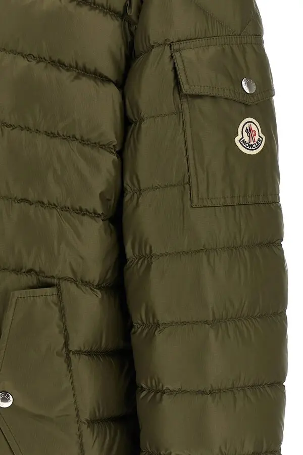 Moncler Oahu Hooded Short Down Parka Jacket - Green