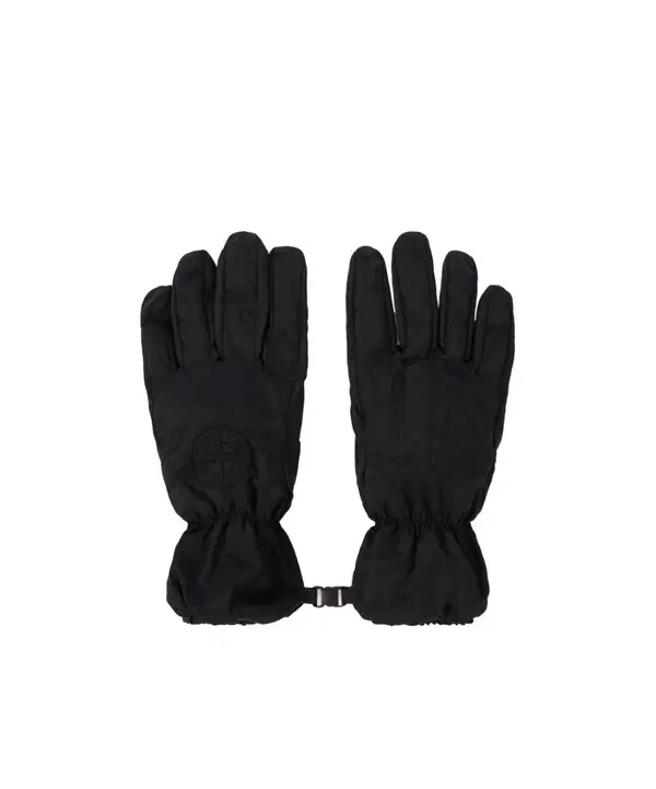 Stone Island Embroidered Logo Gloves - Black