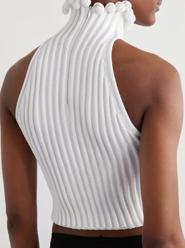 Alaïa Ribbed Knit Halter Top