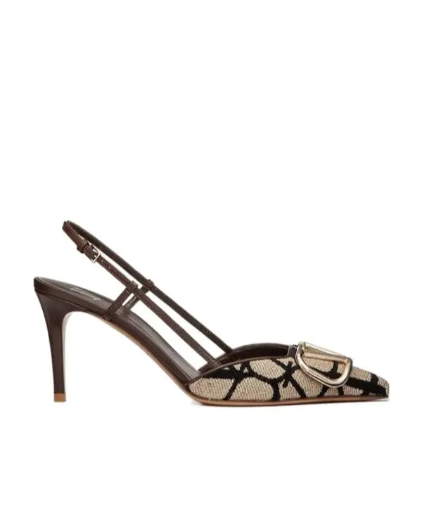 Valentino Garavani Vlogo Signature Pointed Toe Slingback Pumps - Multicolor