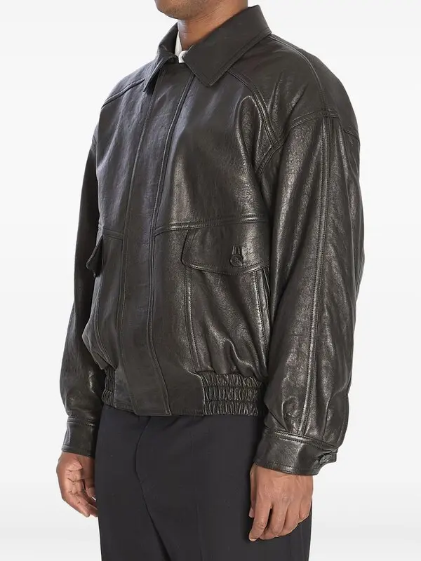 Saint Laurent Drop-shoulder Leather Bomber Jacket