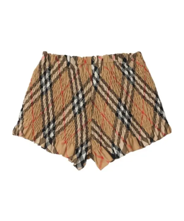 Burberry Plaid Ruffled Shorts