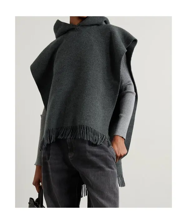 Brunello Cucinelli Hooded Cloak With Tassel Detail