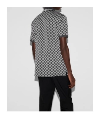 Gucci Gg Cotton Lamé Jacquard Polo Shirt - Dark Grey