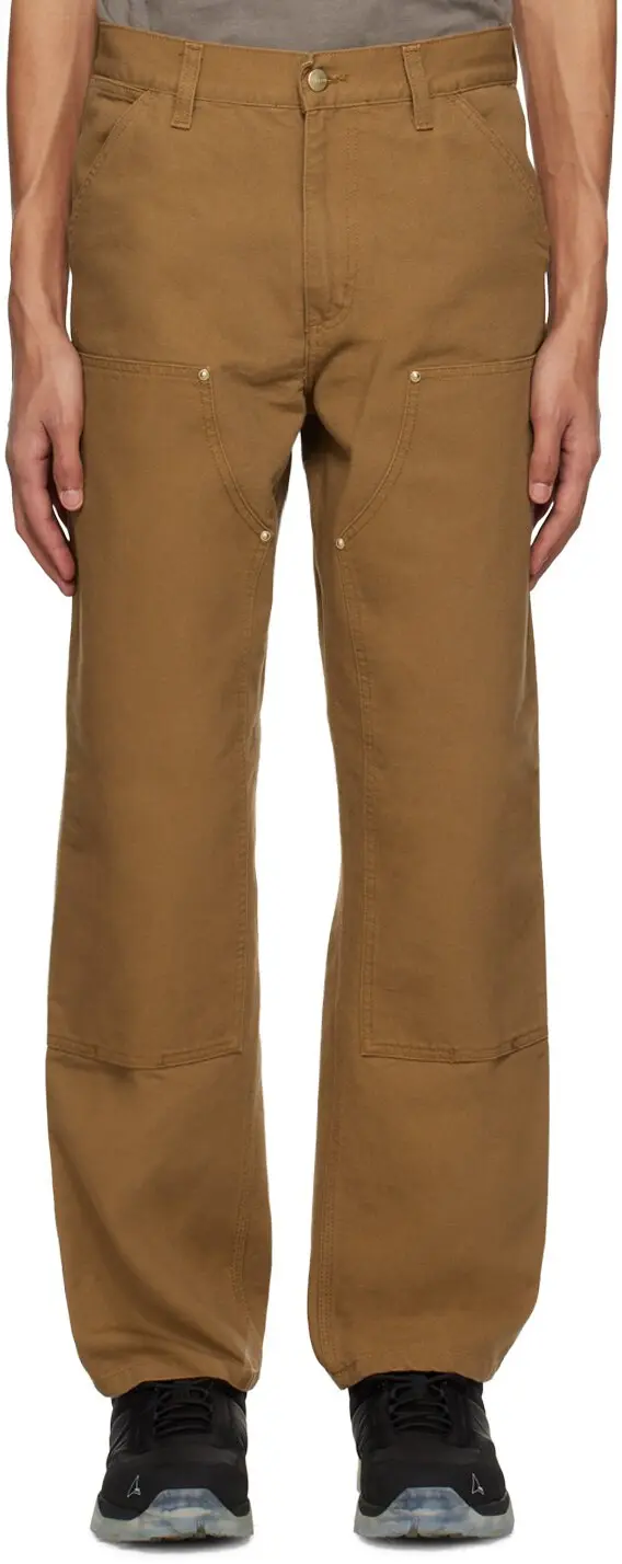 Carhartt Work In Progress Straight Leg Double Knee Work Pants - Brown