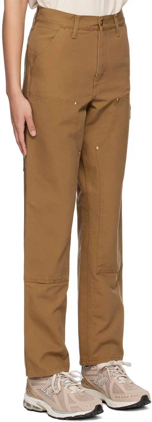 Carhartt Work In Progress Straight Leg Double Knee Work Pants - Brown
