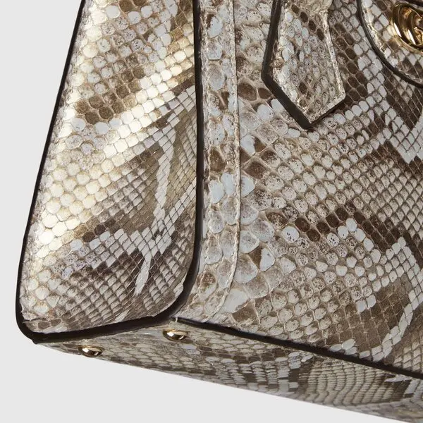 Gucci Diana Mini Python Tote Bag With Bamboo Handles And Chain Strap