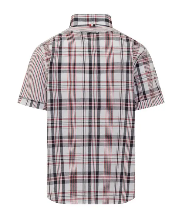 Thom Browne Funmix Madras Short-sleeve Shirt - Gray