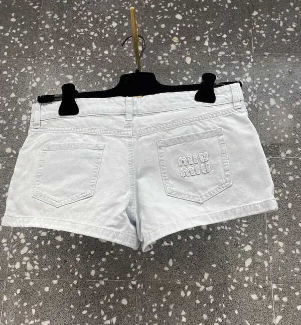 Miu Miu Logo Denim Shorts