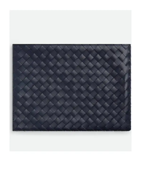 Bottega Veneta Intrecciato Flat Pouch - Abyss/cypress