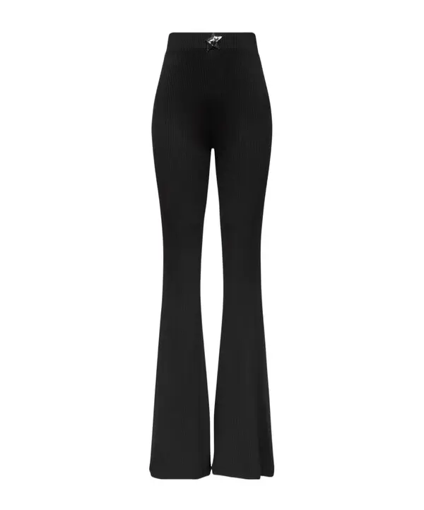 AREA Star-stud High-waist Flared Trousers - Black