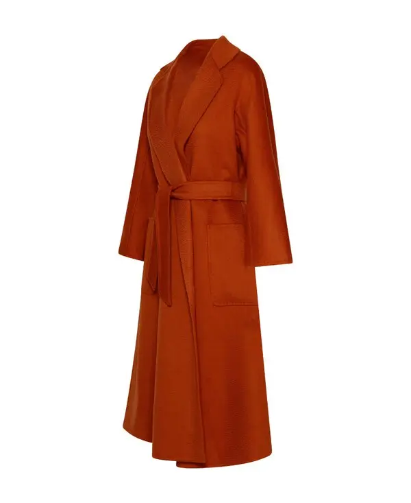 Max Mara Belted Cashmere Coat - Red