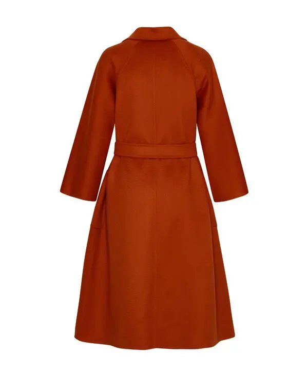 Max Mara Belted Cashmere Coat - Red