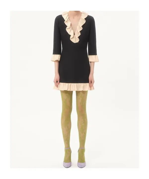 Valentino Garavani Crepe Couture Short Dress With Ruffled Details