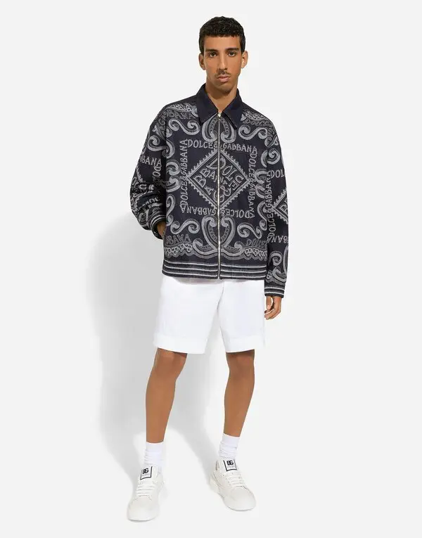 Dolce & Gabbana Dolce Gabbana Logo Printed Zipped Overshirt