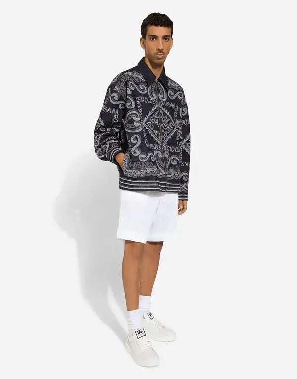 Dolce & Gabbana Dolce Gabbana Logo Printed Zipped Overshirt