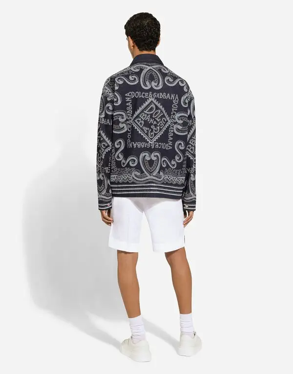 Dolce & Gabbana Dolce Gabbana Logo Printed Zipped Overshirt
