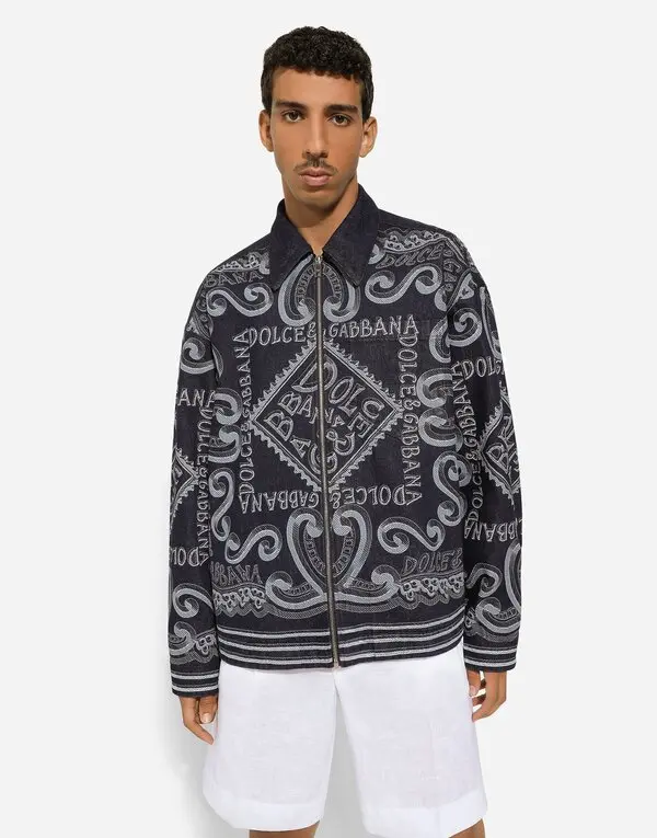 Dolce & Gabbana Dolce Gabbana Logo Printed Zipped Overshirt