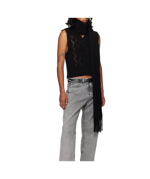 Our Legacy Estate Fringed Scarf - Black