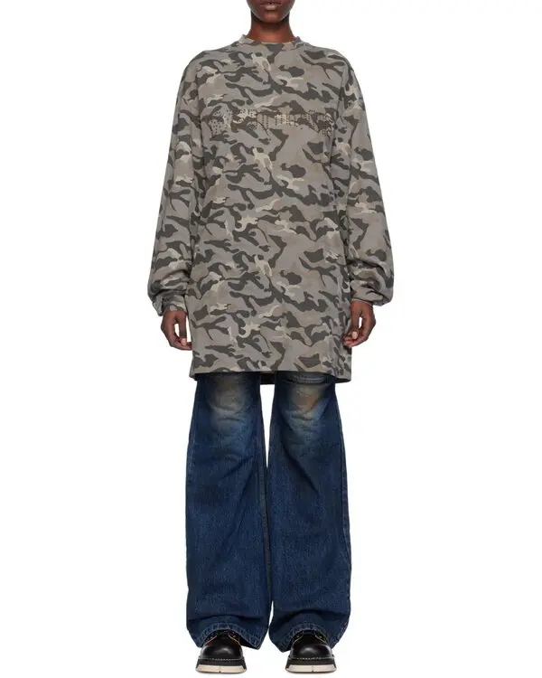We11Done Camouflage Long-sleeved T-shirt