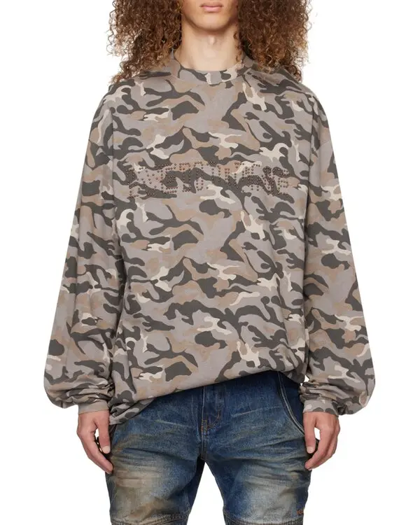 We11Done Camouflage Long-sleeved T-shirt
