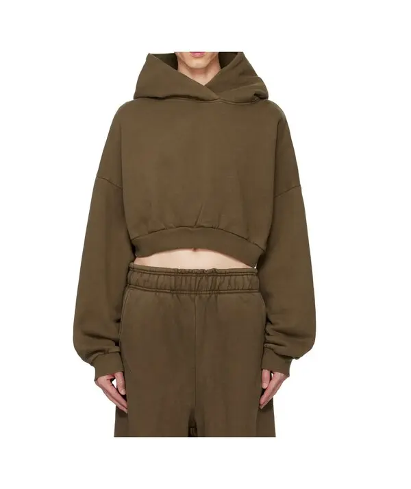 ENTIRE STUDIOS Long-sleeved Cropped Hoodie - Green