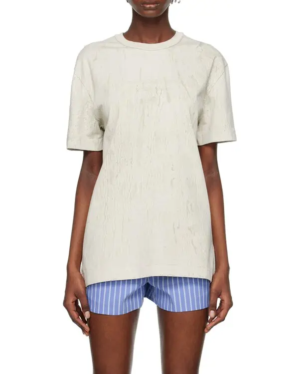 Alexander Wang Plaster-dyed Embossed Logo T-shirt