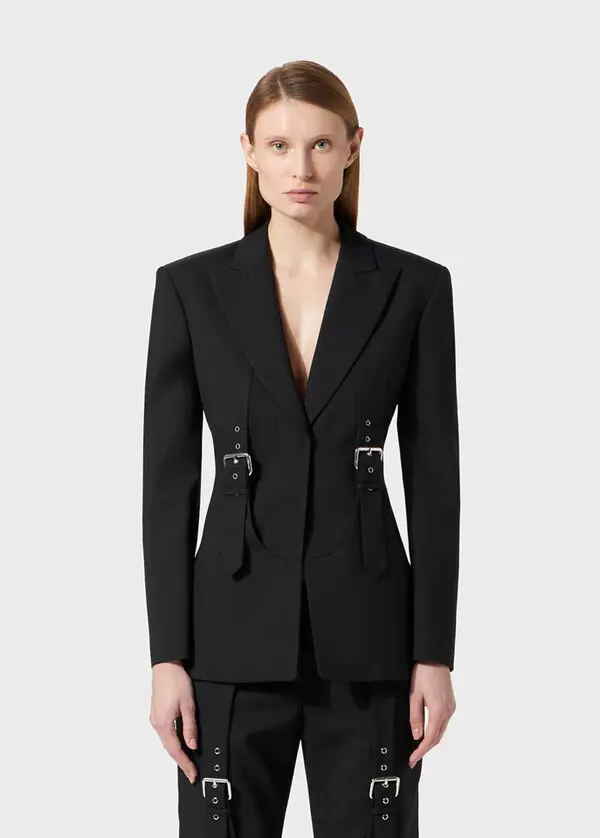 Blumarine Long Sleeve Buckle Detail Blazer