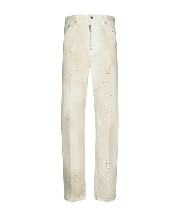 Dsquared2 Paint Splatter Wide Leg Jeans