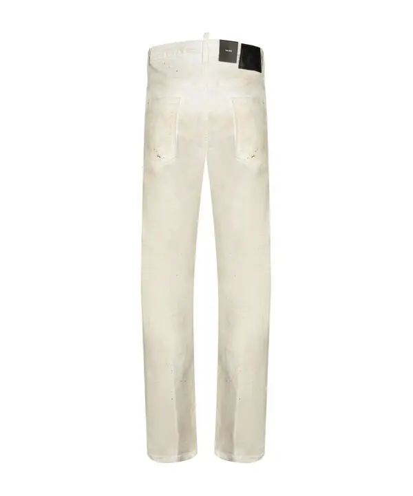 Dsquared2 Paint Splatter Wide Leg Jeans