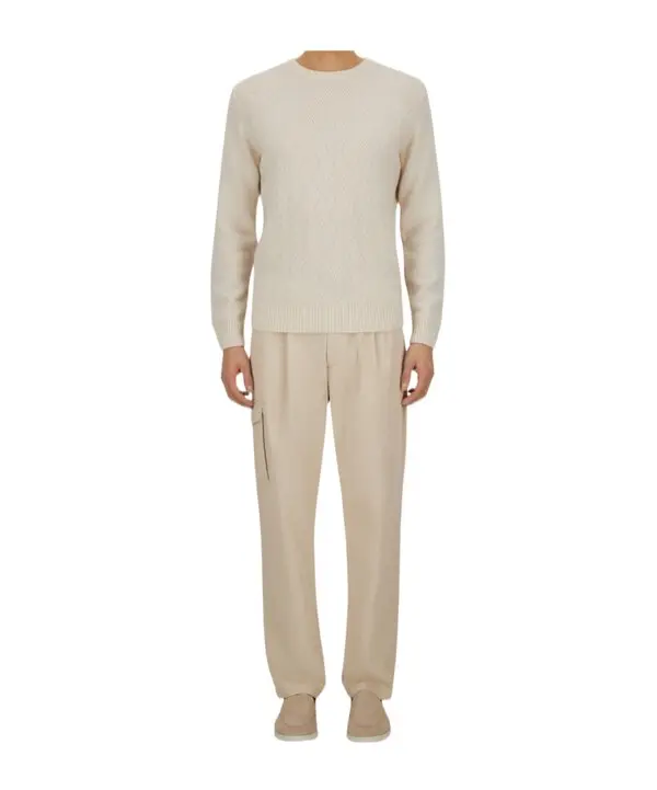 Herno Diamond-pattern Cashmere Sweater - Nude