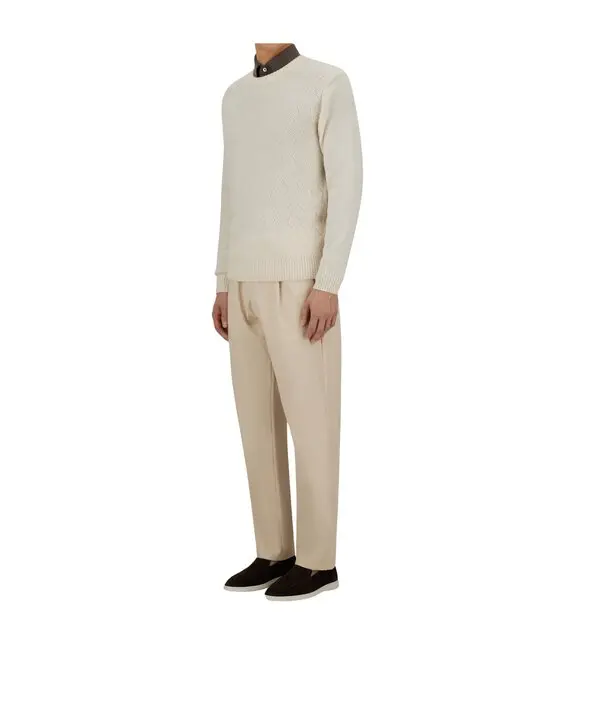 Herno Diamond-pattern Cashmere Sweater - Nude