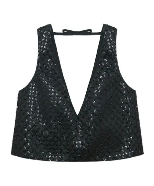 Dorothee Schumacher Sequin Embellished Duchesse Crop Top