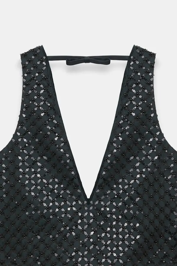 Dorothee Schumacher Sequin Embellished Duchesse Crop Top