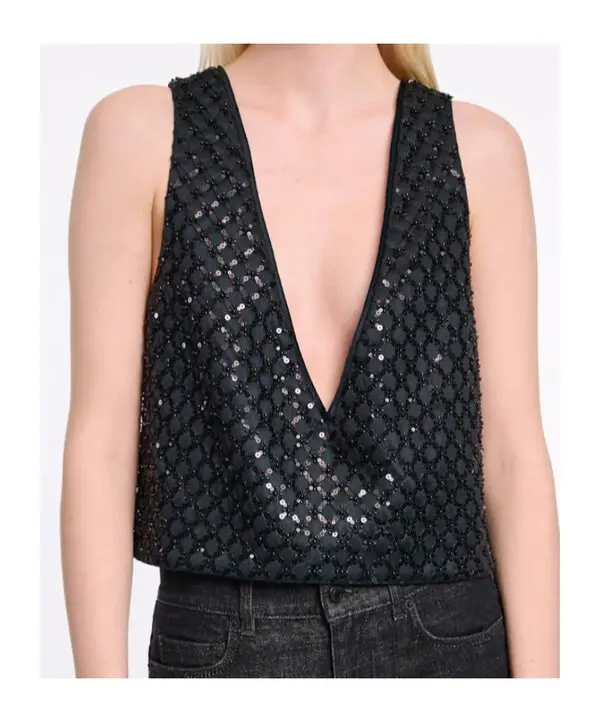 Dorothee Schumacher Sequin Embellished Duchesse Crop Top