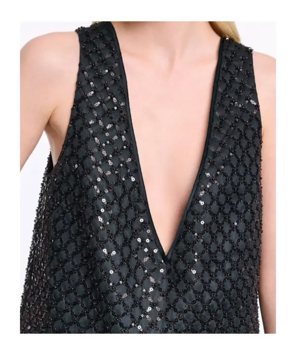 Dorothee Schumacher Sequin Embellished Duchesse Crop Top