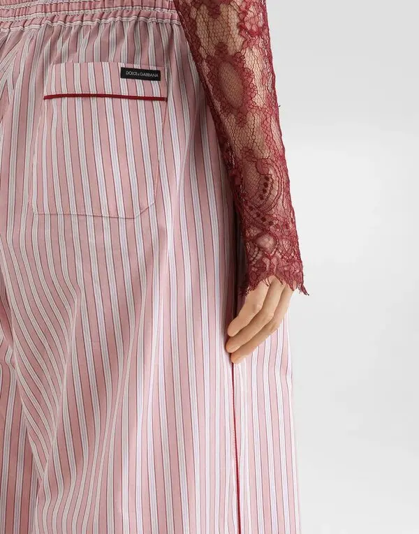 Dolce & Gabbana Striped Drawstring Wide-leg Trousers - Multi-color