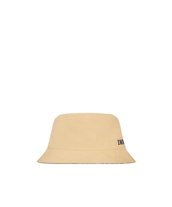 Dior Logo Embroidered Reversible Bucket Hat - Nude