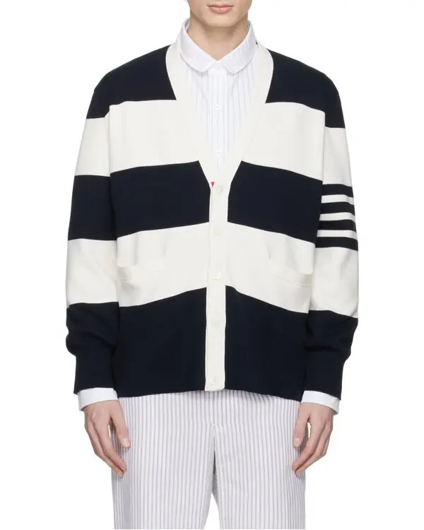 Thom Browne Striped V-neck Cardigan