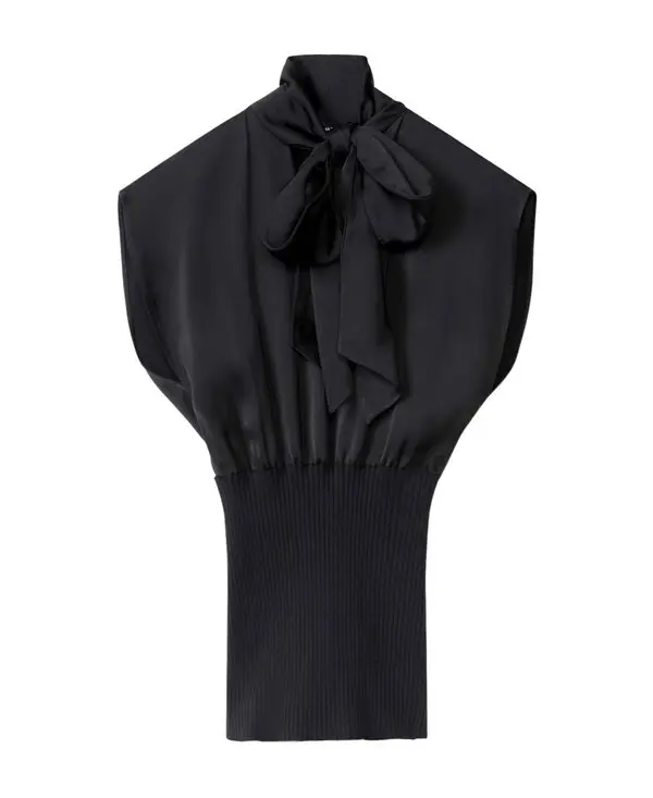 Fabiana Filippi Sleeveless Paneled Blouse With Tie Detail
