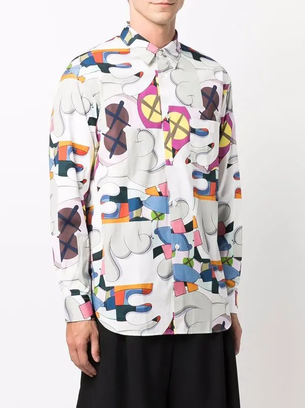 Comme Des Garçons Cartoon-print Long-sleeved Shirt