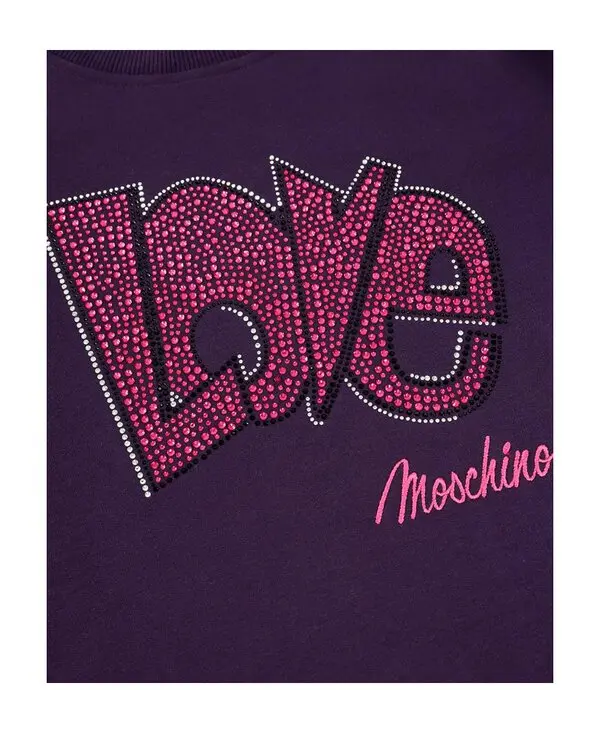 Moschino Round Neck Long Sleeve Embellished Dress