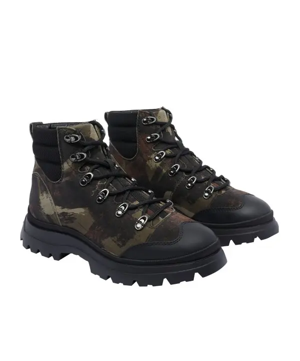 Hogan Camouflage Lace-up Boots
