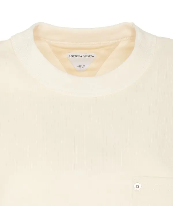 Bottega Veneta Short-sleeved Cropped T-shirt With Logo Pocket