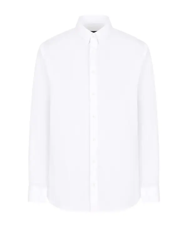Giorgio Armani Curved Hem Buttoned Shirt - White