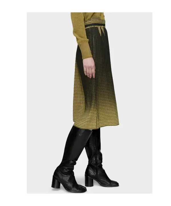 MAISON MARGIELA Gingham Pattern Tie Detailed Midi Skirt
