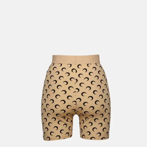 MARINE SERRE Logo-printed Stretch Mini Shorts - Nude