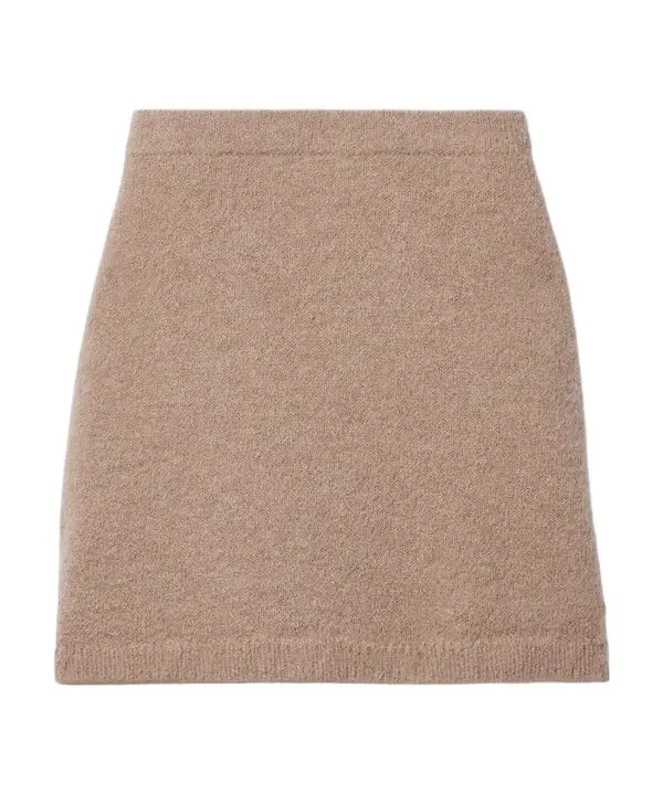 Magda Butrym Elastic Waist Ribbed Hem Skirt - Nude