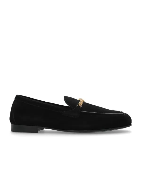 Versace Chain Detail Loafers - Black