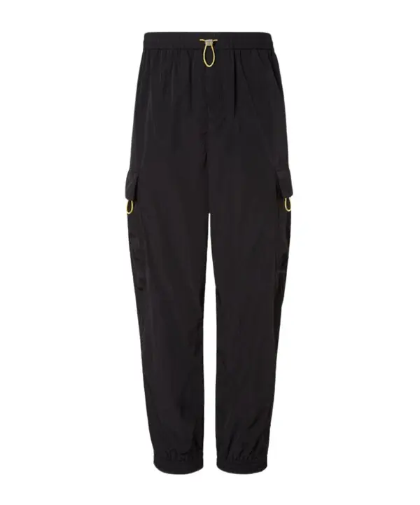 Fendi Ff Embroidered Drawstring Cargo Trousers - Black